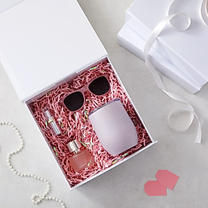 Stockroom Plus 6 Pack Proposal Boxes with Lid for Groomsmen, Bridesmaid, 9.5 x 9.5 x 3.5 Inch Square Glossy White Magnetic Gift Box for Parties, Retail