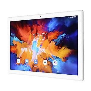 Honio 2 in 1 Tablet PC, MT6755 Octacore RGB Keyboard 512GB Expandable 10.1 Inch Tablet US Plug 100‑240V (White)