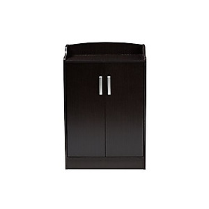 Baxton Studio Garrick Shoe Cabinet, Wenge Dark Brown