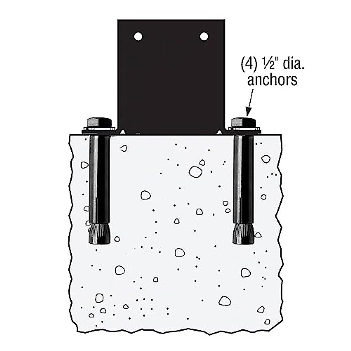 6 PCS Metal 4×4 Post Base Post Base Brackets,Inner Size 3.5"x3.5" Heavy Duty Powder-Coated Post Anchor Matte Black Wood Post Brackets (Black 6pcs)