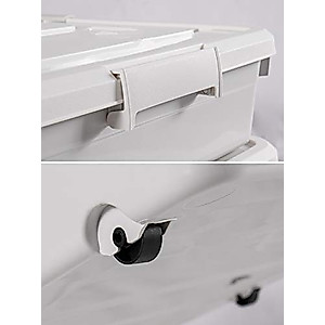 3 Pack Large Rolling Under Bed Storage Bin With Wheels, Sliding Underbed Plastic Containers With Lid Open From Both Sides. 37 x 19 x 7.3 inches