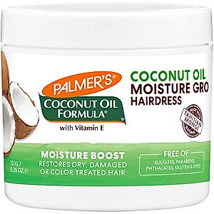 Palmer's Coconut Oil Formula Moisture Gro Hairdress Hair Cream, Restorative Leave In Conditioner to Minimize Breakage and Add Shine, 5.25 Ounce Jar
