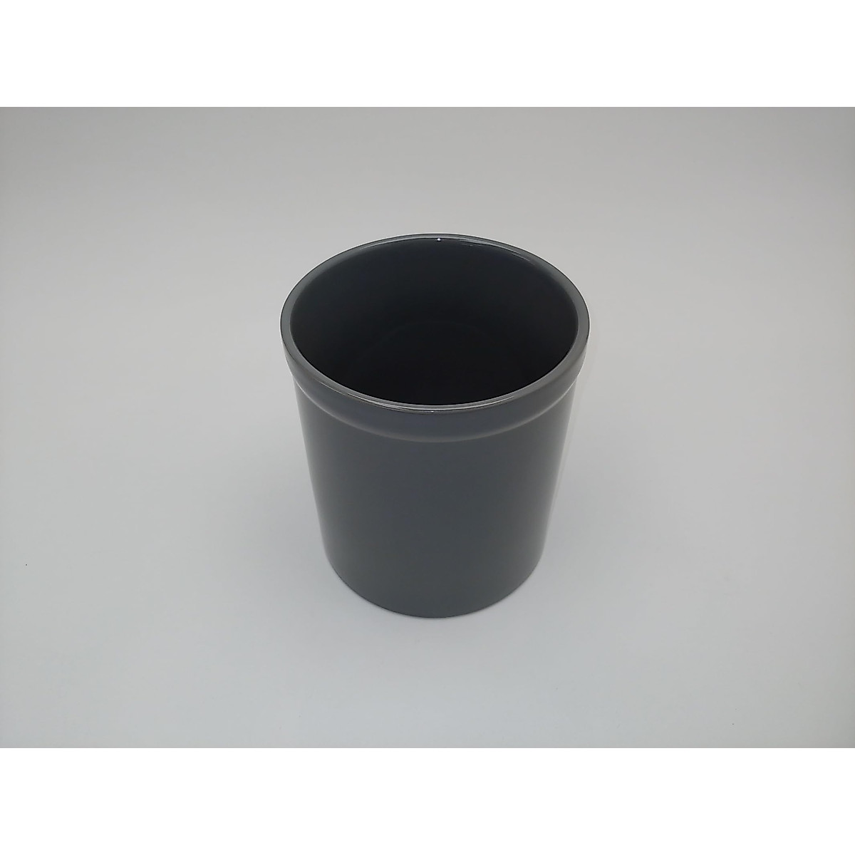 JL Missouri Parts & Misc. Utensil Crock Ceramic Heavy Grey Holder 7" Tall 6.5" Wide Stoneware Gray