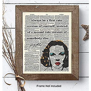 Judy Garland Inspirational Quote Upcycled Dictionary Wall Art Poster Print - Great Motivational Gift for Women, Wizard of Oz Fans - Contemporary Modern Pop Art Home and Office Decor, 8x10 Photo
