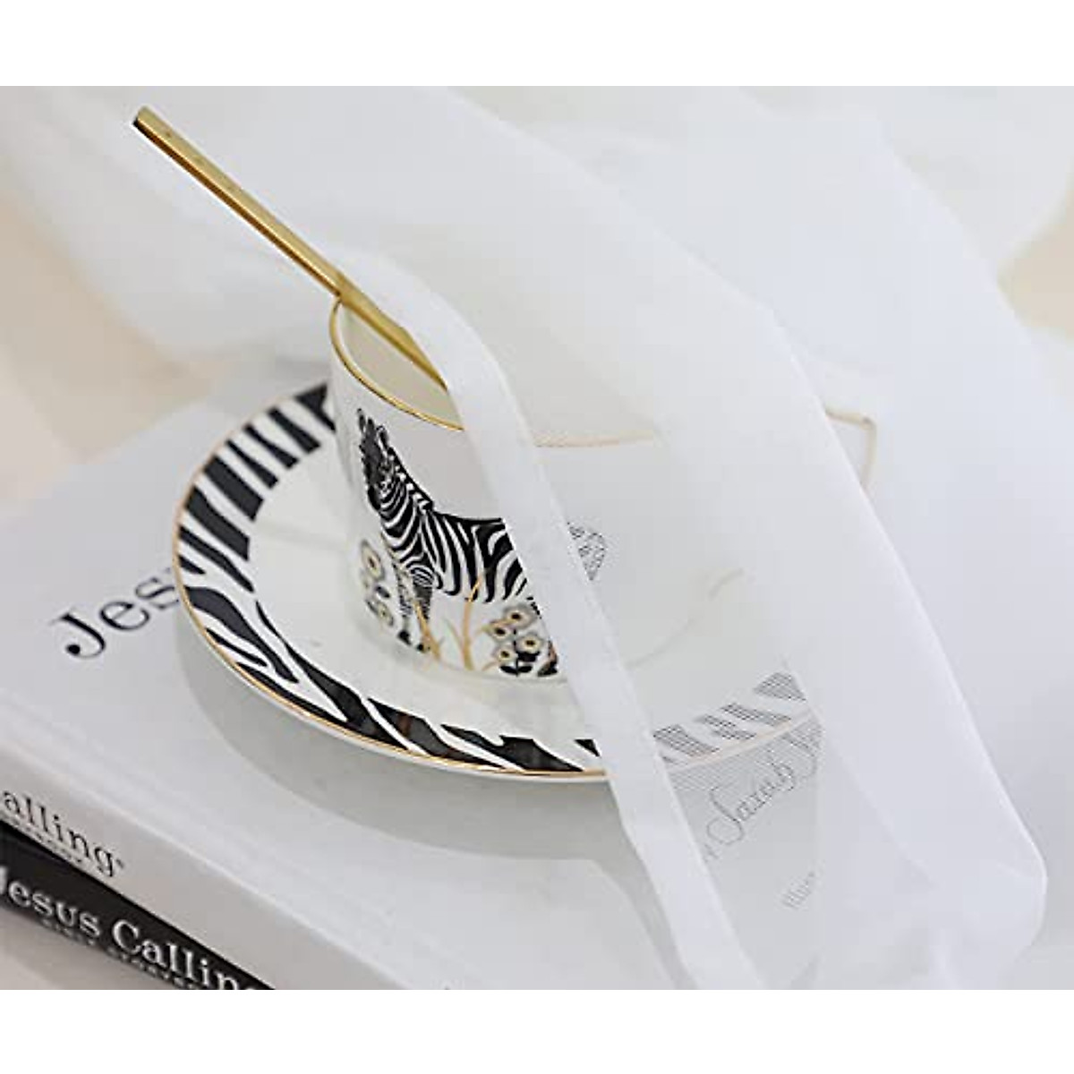 ABCHOME White Sheer Curtains 84 Inches Long 2 Panels,Rod Pocket Voile Semi Sheer Window Curtains for Kitchen, Bedroom and Living Room(White, 52 W x 84 L)