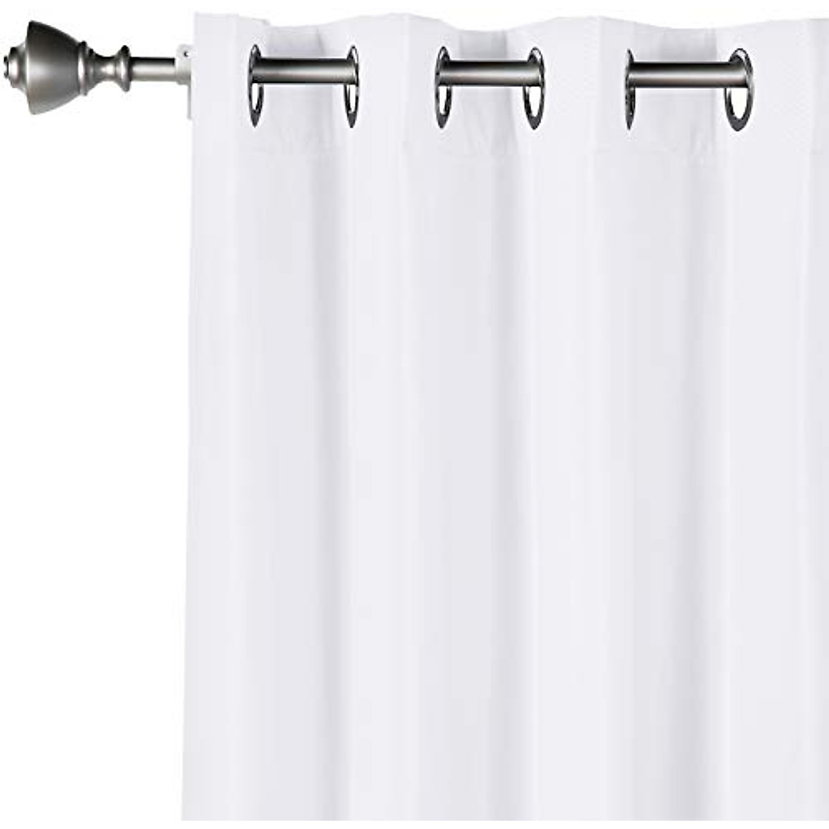 Amazon Basics Room Darkening Blackout Window Curtains with Grommets - 52 x 84-Inch, White, 2 Panels