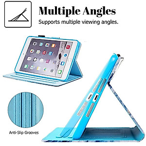 Fancity for iPad 9th Generation Case 2021, for iPad 8th 7th Generation Case (2020/2019 Release), 10.2 Inch PU Leather Case with Pen Holder, Smart Wake Sleep Stand Cover with Card Slot, Angle Unicorn