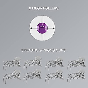 INFINITIPRO By Conair Instant Heat Tourmaline Ceramic Flocked Hot Rollers, 2-inch Hot Roller Setter for Mega Volume and Smooth Waves