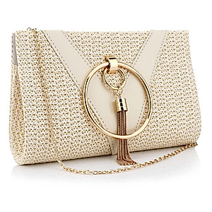 Women Straw Bag Crossbody Clutch Evening Clutch Purse Beach Shoulder Handbag