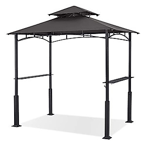 ABCCANOPY 8'x 5' Grill Gazebo Canopy - Outdoor BBQ Gazebo Shelter with LED Light, Patio Canopy Tent for Barbecue and Picnic (Dark Gray)