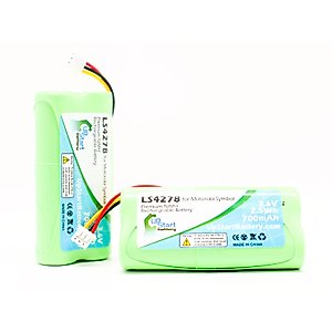 2X Pack Barcode Scanner Battery Replacement for Motorola Symbol LS4278 (700mAh, 3.6V, NI-MH) - Compatible with Motorola Symbol BTRY-LS42RAAOE-01, Symbol 82-67705-01, Symbol LS4278-M, Symbol LS-4278