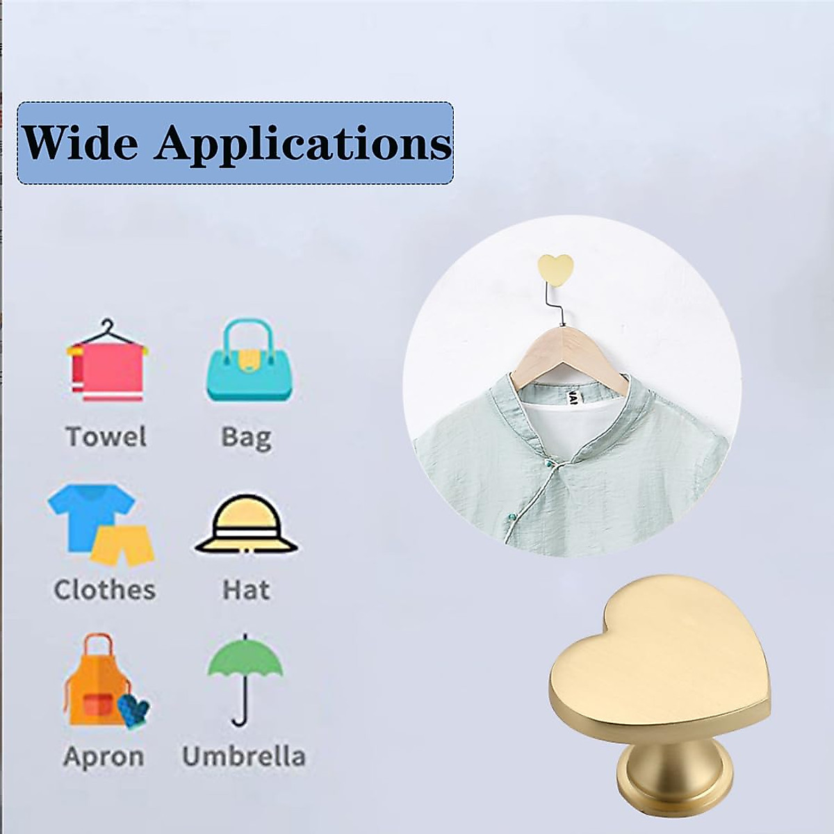 RR-RUOSHUI Heart Shaped Coat Hook, Decorative Wall Hook, Single Prong Robe Hook for Clothes Bags Hats Simple Fashion Style Decoration Home Bathroom Wall Mounted Hangger Hooks 4 Pieces