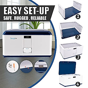 SereneLife Locking Storage Container Bin - 21 Gallon Large Capacity - Stackable Storage Tote Deck Box - Tough Durable Plastic Household Organizer with Lid, and Security Combination Lock
