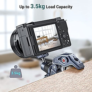 SMALLRIG Super Clamp with Ballhead, Camera Mount Clamp, Quick Release Adapter for Gopro, Camera Monitor, LED Light, Max Load 7.7 lb (3.5KG) - 4102