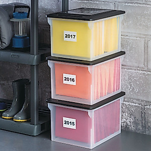 STERILITE 18689004 18.5" X 14" X 11" File Box Clear Base With Black Lid (Pack of 1)