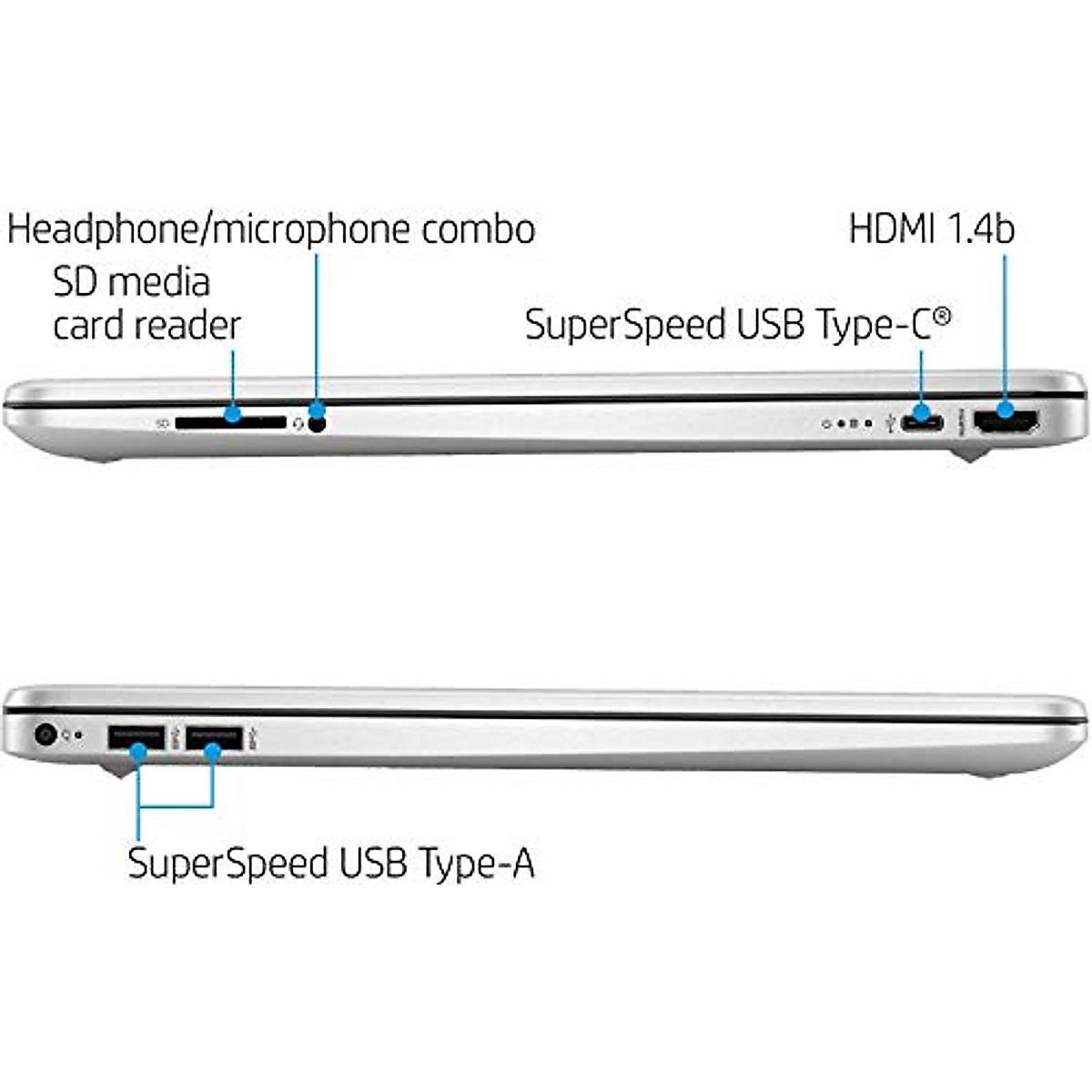 HP 15-EF200 Laptop 2023 15.6” 1366 x 768 Display AMD Ryzen 7 5700U, 8-core, AMD Radeon Graphics, 64GB DDR4, 4TB SSD, Wi-Fi 6, Bluetooth 5.2, 720p HD Camera, Windows 10 Pro
