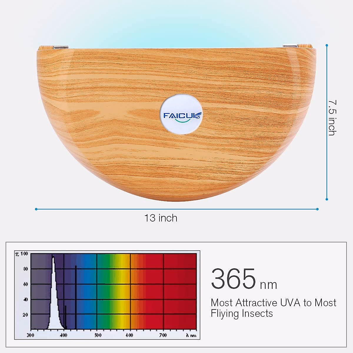 Faicuk Wall Sconce Fly Light Trap (WS108 Wood Grain)