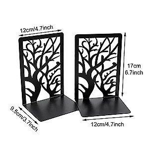 Book Ends, 1 Pair Metal Decorative Bookends for Shelves, Heavy Duty Book Shelf Holder Non Skid Book Stoppers, Modern Bookends for Home Office Desk and Bookshelves(Size:A)