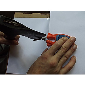 Kitchen knife Sharpener, Made to sharpen blade back to original edges. (White with Blue Anti-Slip Grip)