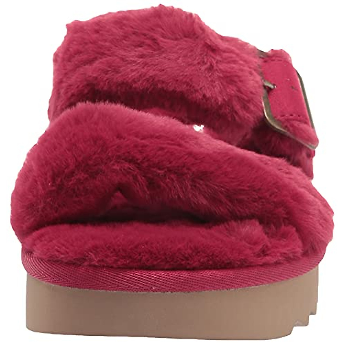Koolaburra by UGG Women's Furr Ah Sandal, Berry Red, Size 5