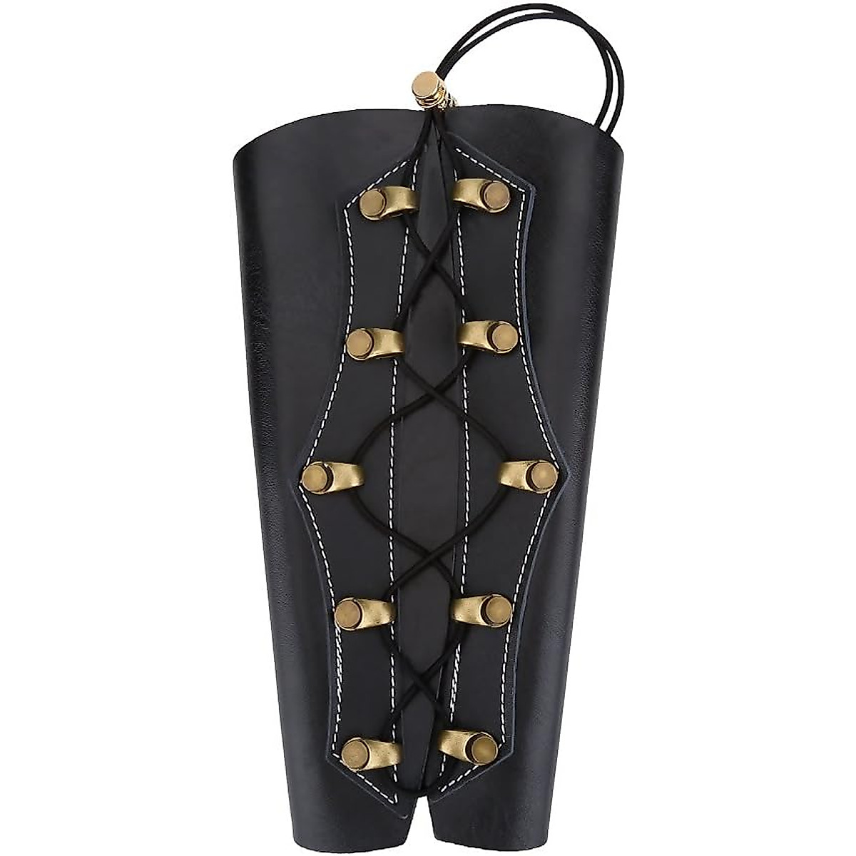 Tbest Leather Arm Guards Armguard for Archery Brown/Black Adult Youth Leather Protective Arm Guards Protector Wristband Costume for Recurve Bow Shooting Hunting, Adjustable