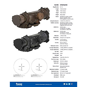 ELCAN SpecterDR 1x/4x Dual Role Optical Sight, 5.56 Ballistic Reticle with Anti-Reflection Device & Flip Covers (DFOV14-C1-X4)