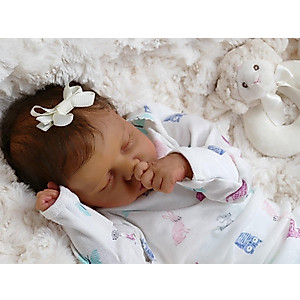 iCradle Black Realistic Reborn Baby Dolls Girls 18 Inch African American Lifelike Sleeping Newborn Baby Doll Gift Set