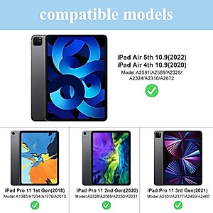 Magnetic Floating Keyboard Case for iPad Air 5th/4th Gen 10.9”, Magic Keyboard Case, 7 Color Backlit, Wireless Keyboard for iPad Pro 11 2022 4th/3rd/2nd/1st Gen, Support Apple Pencil Charging, White