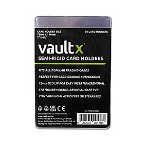 Vault X Semi-Rigid Card Holders for Trading Cards & Sports Card Grading submissions (50 Pack)