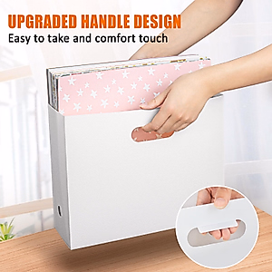 Foldable Scrapbook Paper Storage Organizer, 12x12 Scrapbook Paper Storage, Plastic File Organizer, White, 3 Pack