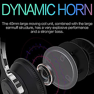 Lovskoo Bluetooth Headphones Over-Ear, Adjustable Wireless Headset with Mic, Noise Cancelling Headphones, Lightweight Head-Mounted Wireless Headphones with Deep Bass, Hi-Res Audio, Cool Stuff (Navy)