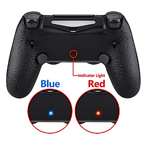 eXtremeRate Textured Black Dawn 2.0 FlashShot Trigger Stop Remap Kit for PS4 CUH-ZCT2 Controller, Upgrade Board & Redesigned Back Shell & Back Buttons & Trigger Lock for ps4 Controller JDM 040/050/055