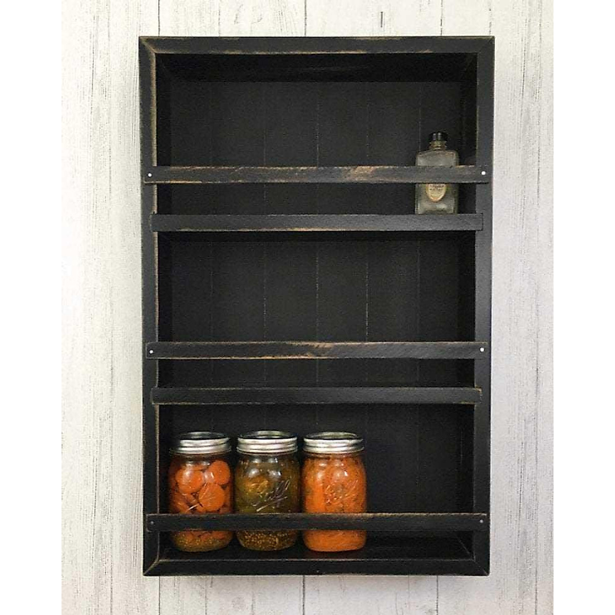 Mansfield Cabinet No. 102 - Solid Wood Spice Rack Cabinet Khaki Green/Mustard Yellow