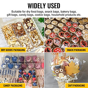 MORIDA Clear Cellophane Bags 200 Pcs 4x6 inch Self Adhesive Cookie Bags Candy Bags Treat Bags Resealable Self Sealing Plastic Cello Bags for Favors Snack Goodie Gift Packaging