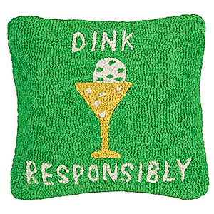 Chandler 4 Corners Artist-Designed Dink Responsibly Hand-Hooked Wool Decorative Throw Pillow (14” x 14”) Irish Pub & Bar Pillow for Couches & Chairs - Low Maintenance, St. Patrick's Day Pillow