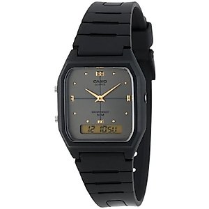 Casio Men's AW48HE-8AV Black Ana-Digi Dual-Time Watch