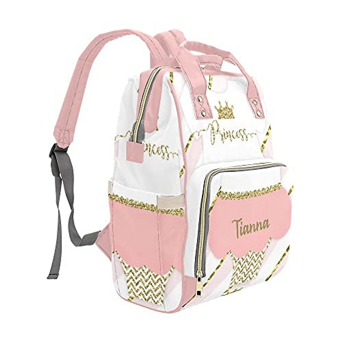 Custom Pink Skirt Diaper Bag with Name Backpack Large Capacity Baby Bag for Women Men Mother Dad Gifts