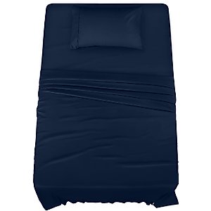 Utopia Bedding Twin Bed Sheets Set - 3 Piece Bedding - Brushed Microfiber - Shrinkage and Fade Resistant - Easy Care (Twin, Navy Blue)
