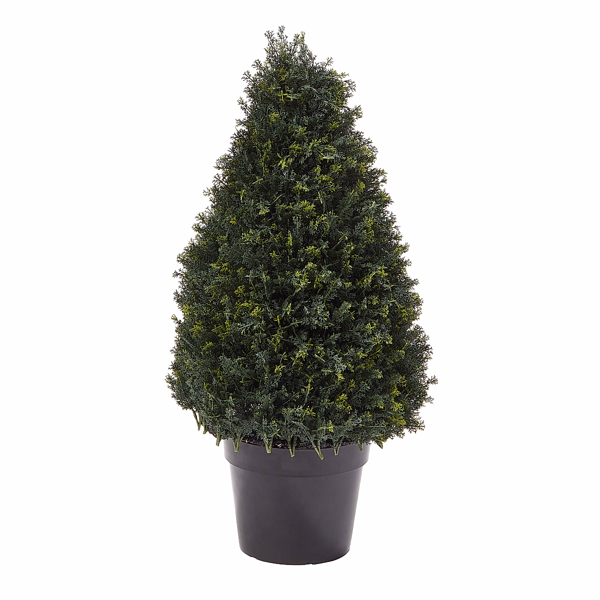 Home Pure Garden Artificial Cypress Topiary-37” Tower Style Faux Plant in Sturdy Realistic Indoor or Outdoor Potted Shrub Décor