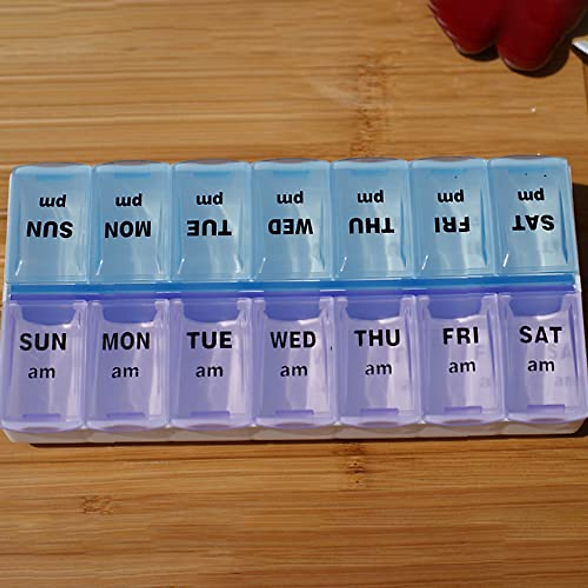Weekly Pill Case Double Row Combined Daily Pill Box Organizer with Lid 7 Day Pill Organizer Home Supplies Organizers and Storage