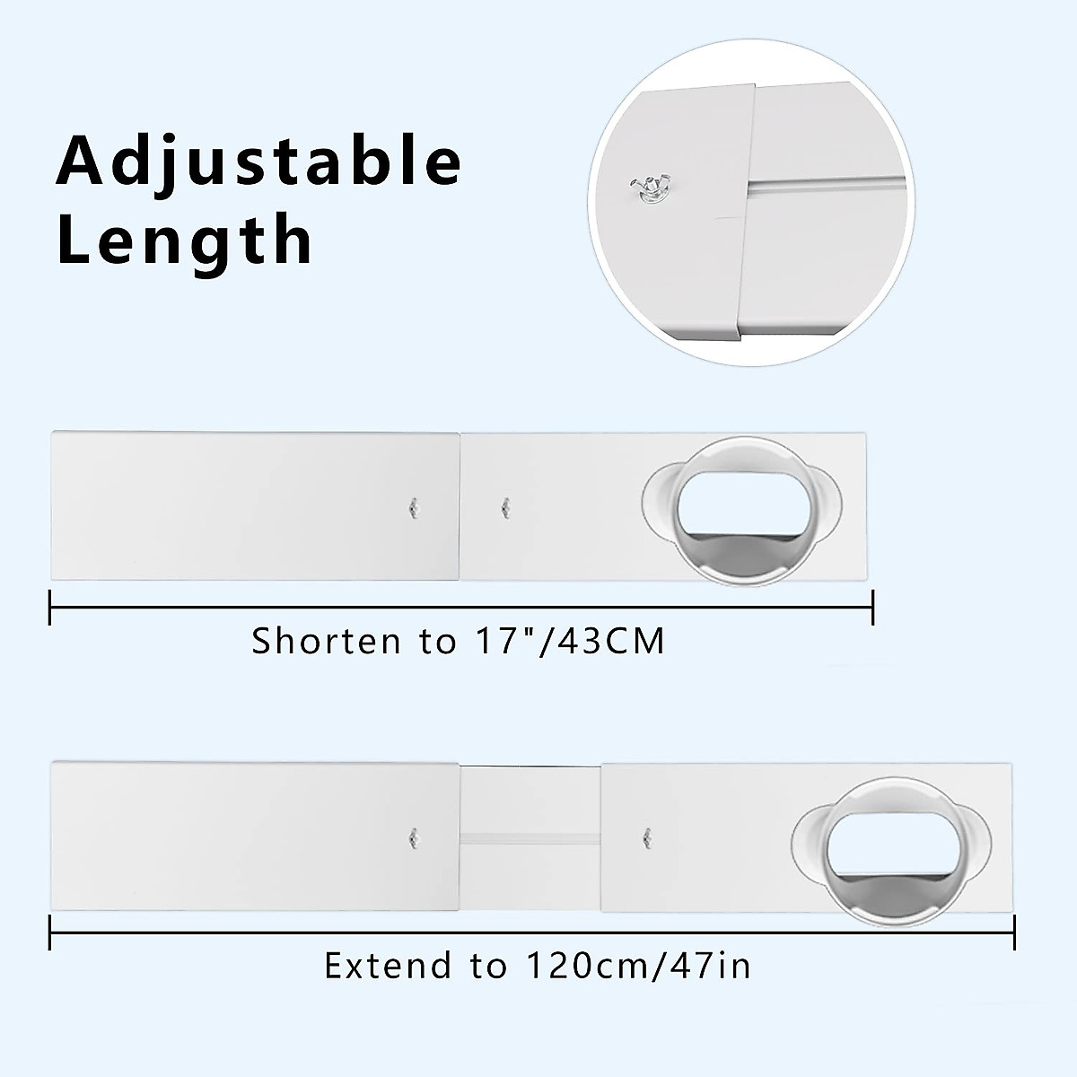 GOZFLVT Portable Air Conditioner Window Vent Kit,Sliding Window Vent Air Conditioner Suitable for Air Conditioner Hose with 5.1 Inches/13cm