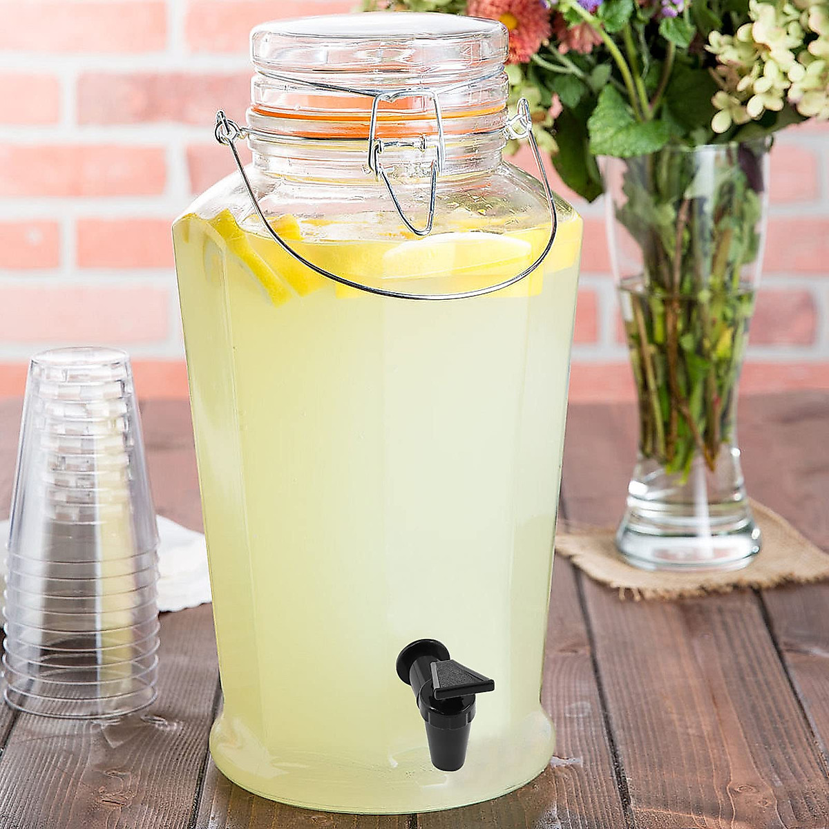 Rierdge 2 Pcs BPA-Free Replacement Cooler Faucet Water Bottle Jug, Water Dispenser Tap Set Reusable Spigot Spout Water Beverage Lever Pour Dispenser Valve Water Crock Tap (Black)