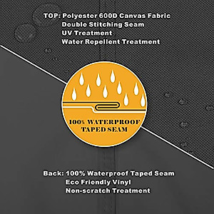 ULTCOVER Waterproof Patio Chair Cover – Outdoor Lounge Deep Seat Single Lawn Chair Cover 2 Pack Fits Up to 32W x 34D x 34H inches, Black