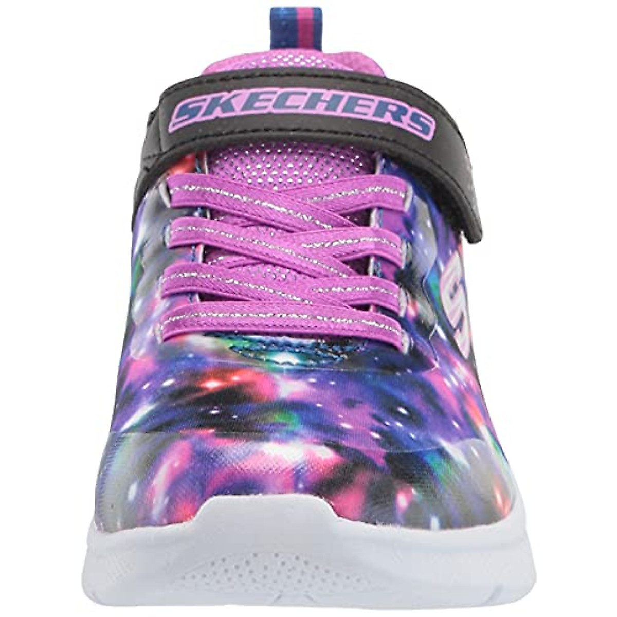 Skechers Girls Microspec Max - Spiral Galaxy Sneaker, Blue Multi, 4