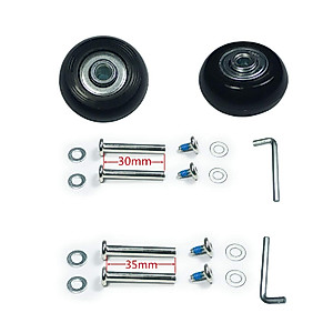 F-ber Luggage Suitcase Wheels Replacement Kit 45mm x 18mm with ABEC 608zz Inline Outdoor Skate Replacement Wheels, One Set of (2) Wheels (OD:45 W:18 ID:6 Axles:30 & 35mm)