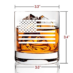 AGMdesign, Funny American Flag Whiskey Glasses, atriotism Glass gift for Whiskey lover, Veterans, Dad, Old Glory, Veterans Day, Father’s Day, 4th of July, Retirement Gifts For Men and Women