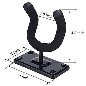 Latitude Guitar Wall Mount Bass Guitar Holder Electric Guitar Hanger 4 Pack Guitar Wall Hook Guitar Holder