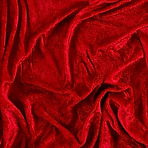 Stretch Panne Velvet Velour Red, Fabric by the Yard