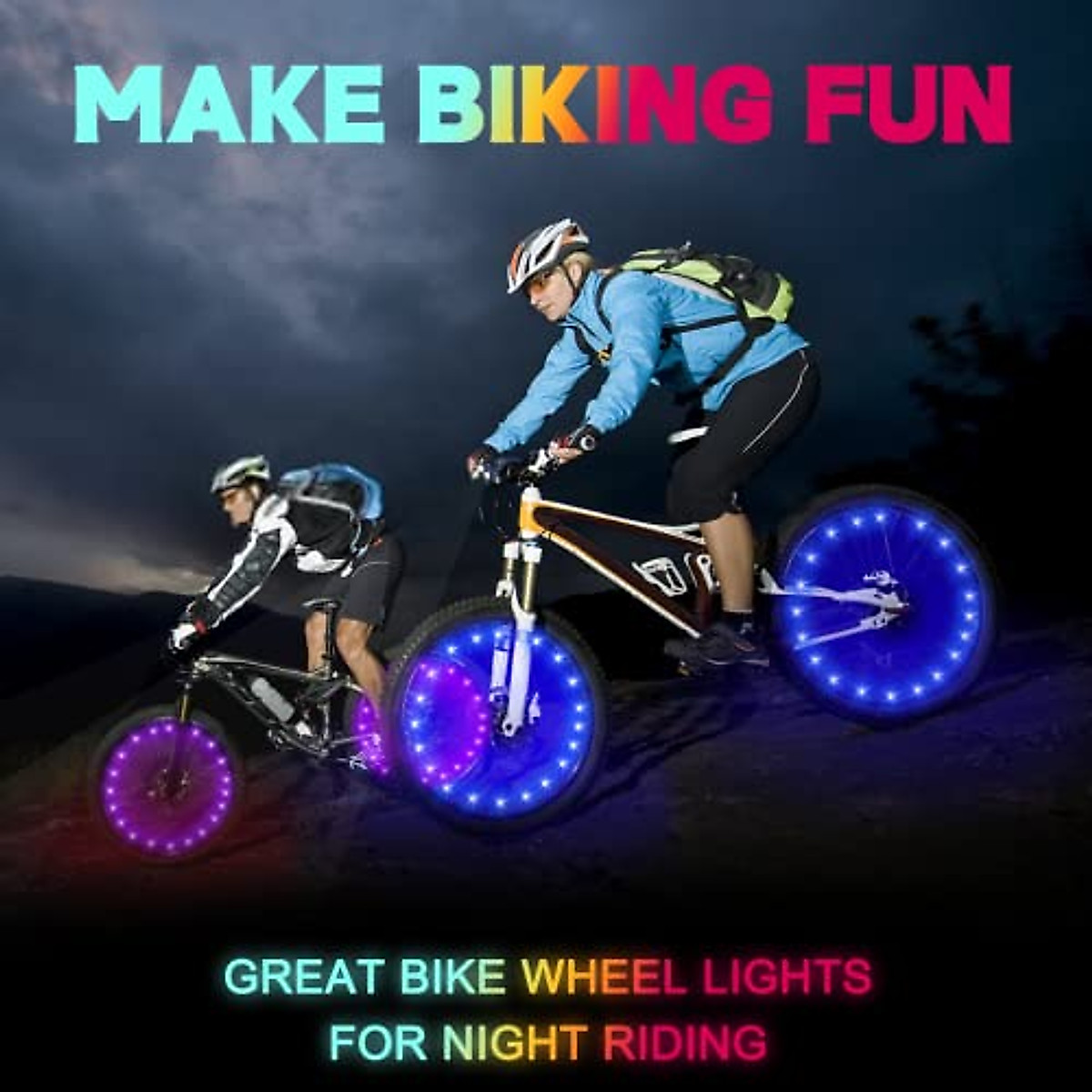 TINANA 2 Tire Pack LED Bike Wheel Lights Ultra Bright Waterproof Bicycle Spoke Lights Cycling Decoration Safety Warning Tire Strip Light for Kids Adults Night Riding (Pink 2pack)