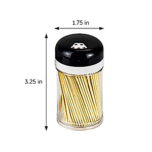 DecorRack 400 Toothpicks 100% Natural Bamboo picks with 2 Reusable Toothpick Holders, BBQ, Holding Small Appetizers, Cocktails, and Crafts, Teeth Cleaning